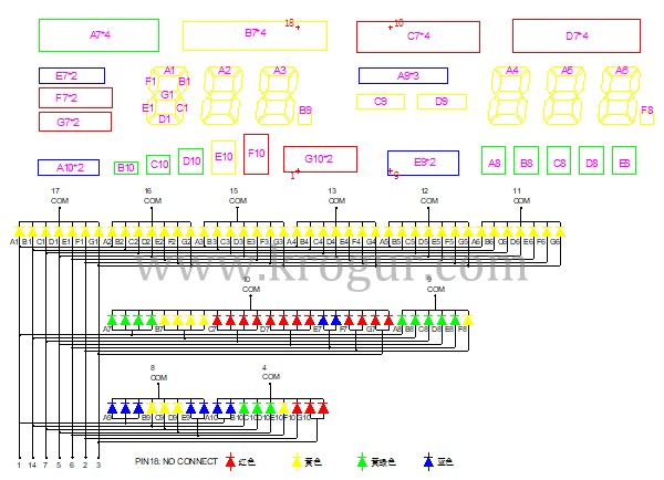 custom in out 188 led 7 segment rgb color led segment display manufactuere